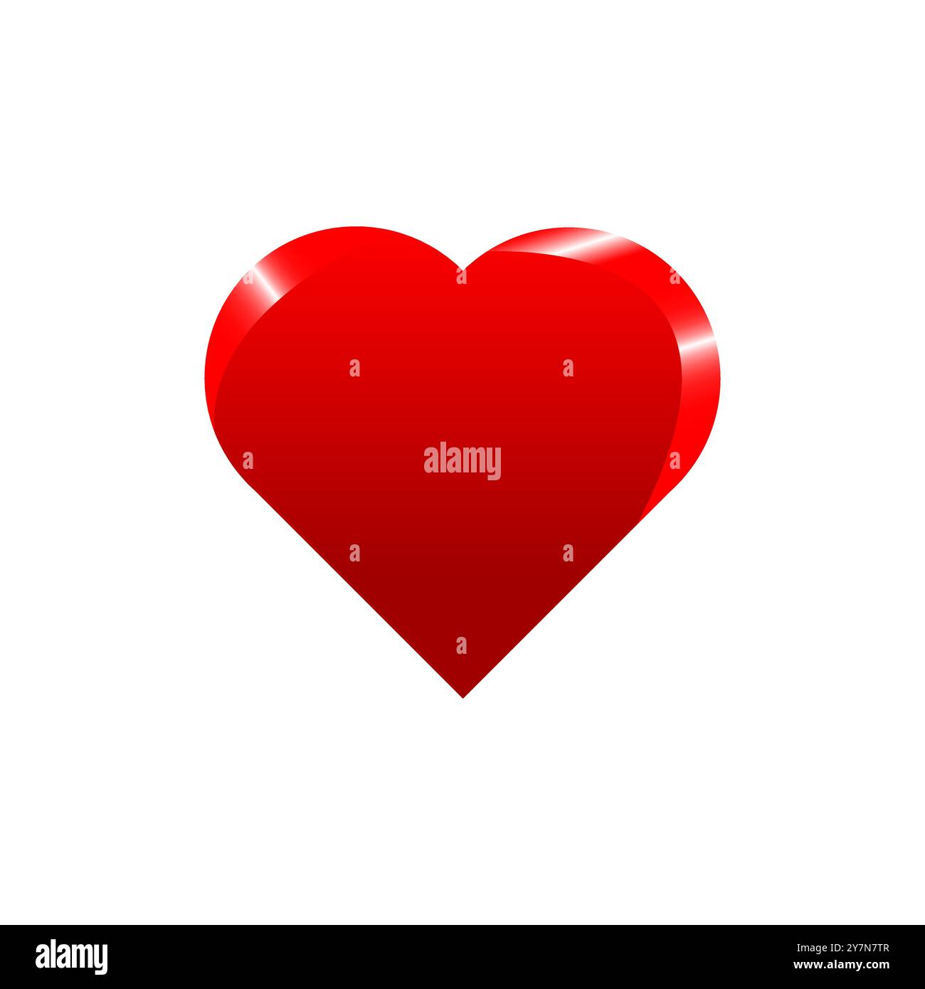 3d red heart icon vector. Red color shiny bright love heart sign symbol ...