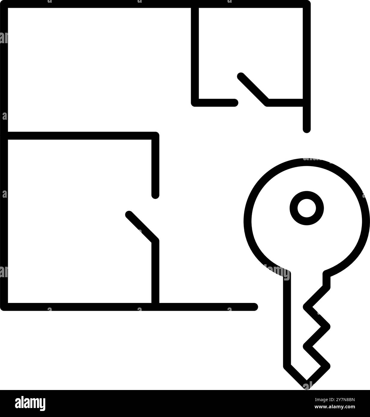 Apartment floor plan and key. Access to the unit, overview of interior ...