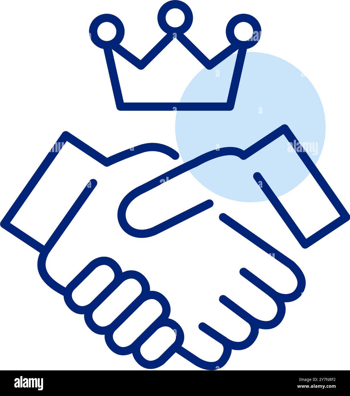 Handshake and crown. Elite collaboration, trust and excellence in ...