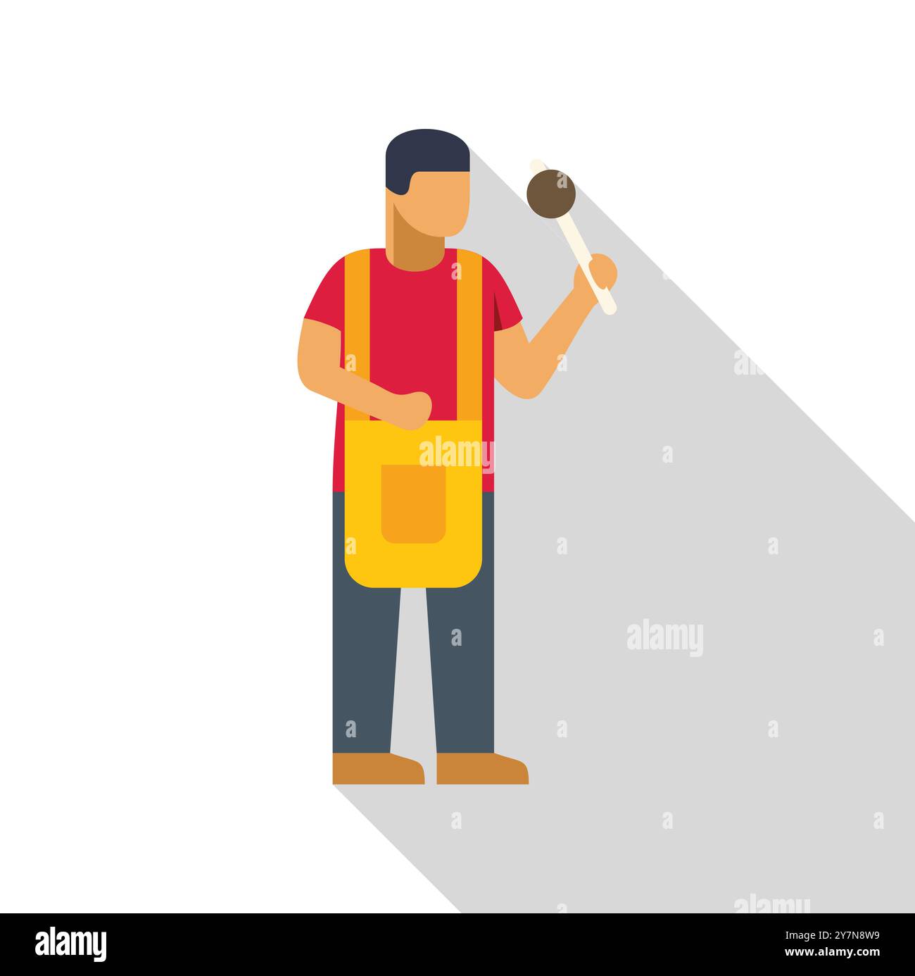 Supermarket employee holding up a barcode scanner, ready to scan ...