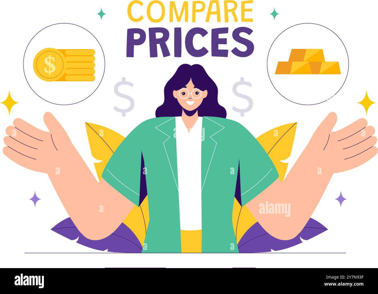 Vector Illustration of Comparing Prices and Inflation in the Economy ...