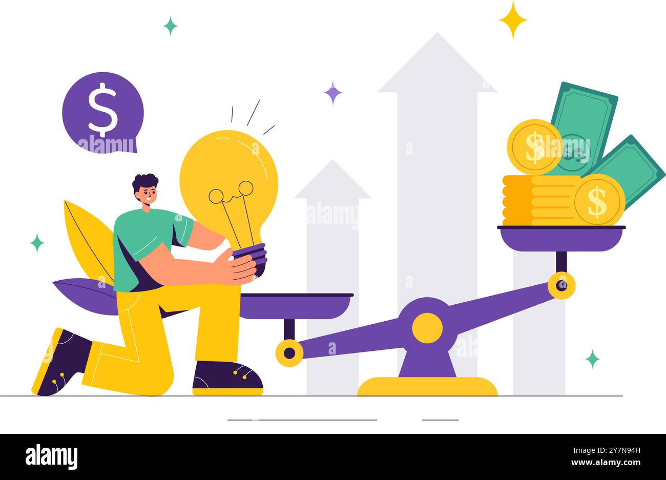 Vector Illustration of Comparing Prices and Inflation in the Economy ...