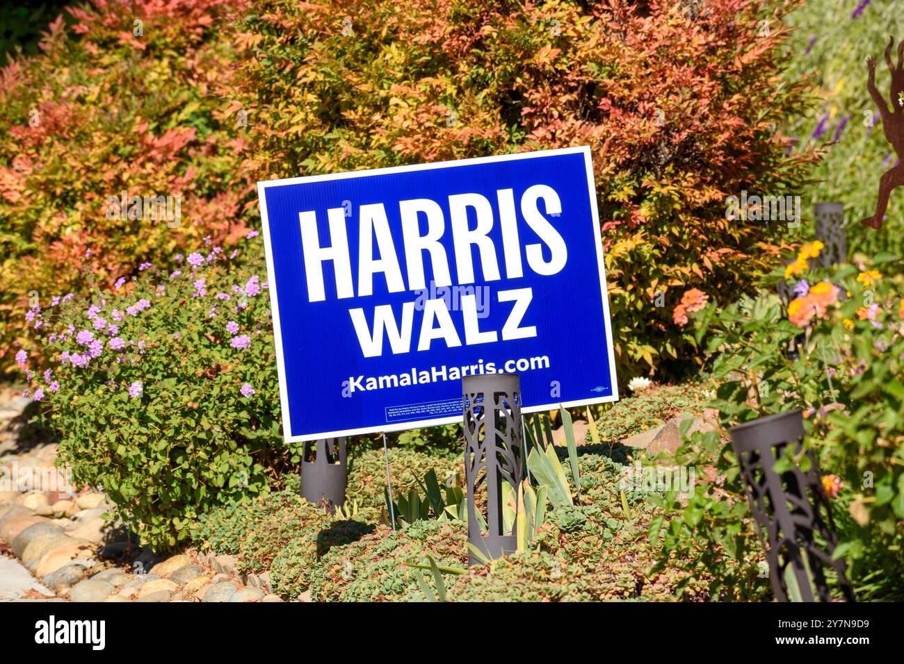Harris Walz yard lawn sign with website link for KamalaHarris.com ...