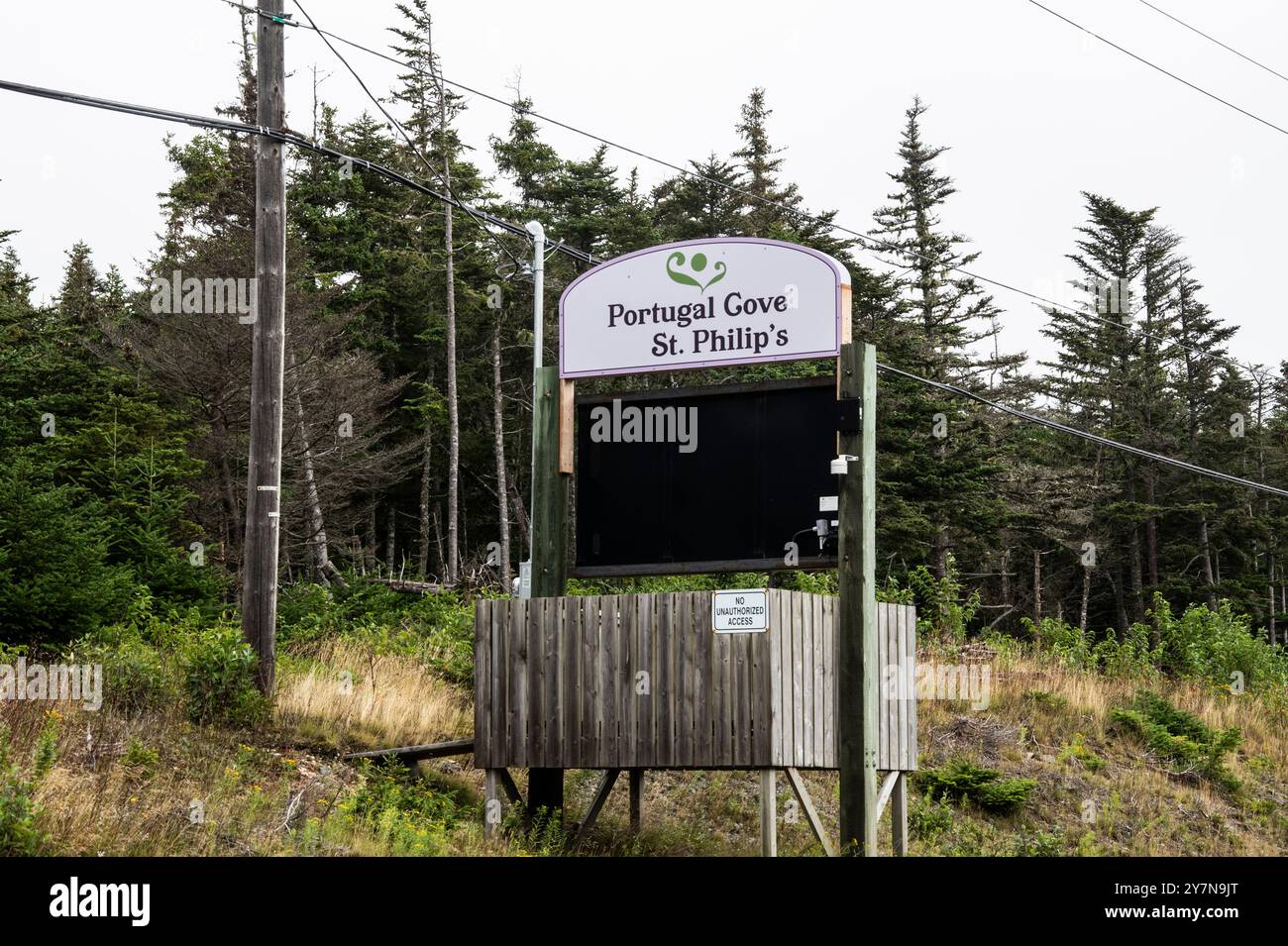 Portugal Cove St. Philip's information sign with screen in Newfoundland ...