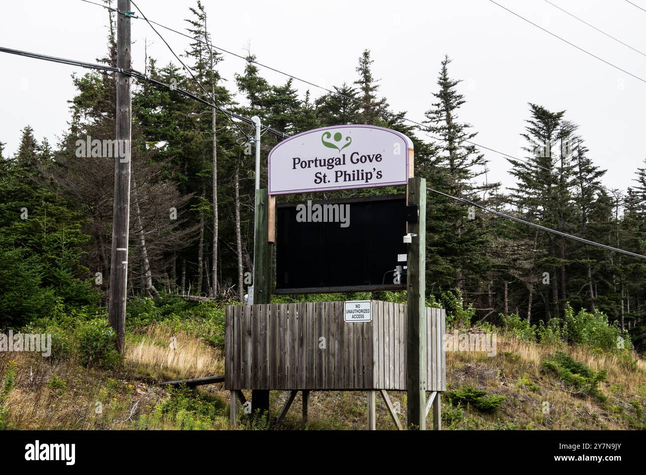 Portugal Cove St. Philip's information sign with screen in Newfoundland ...