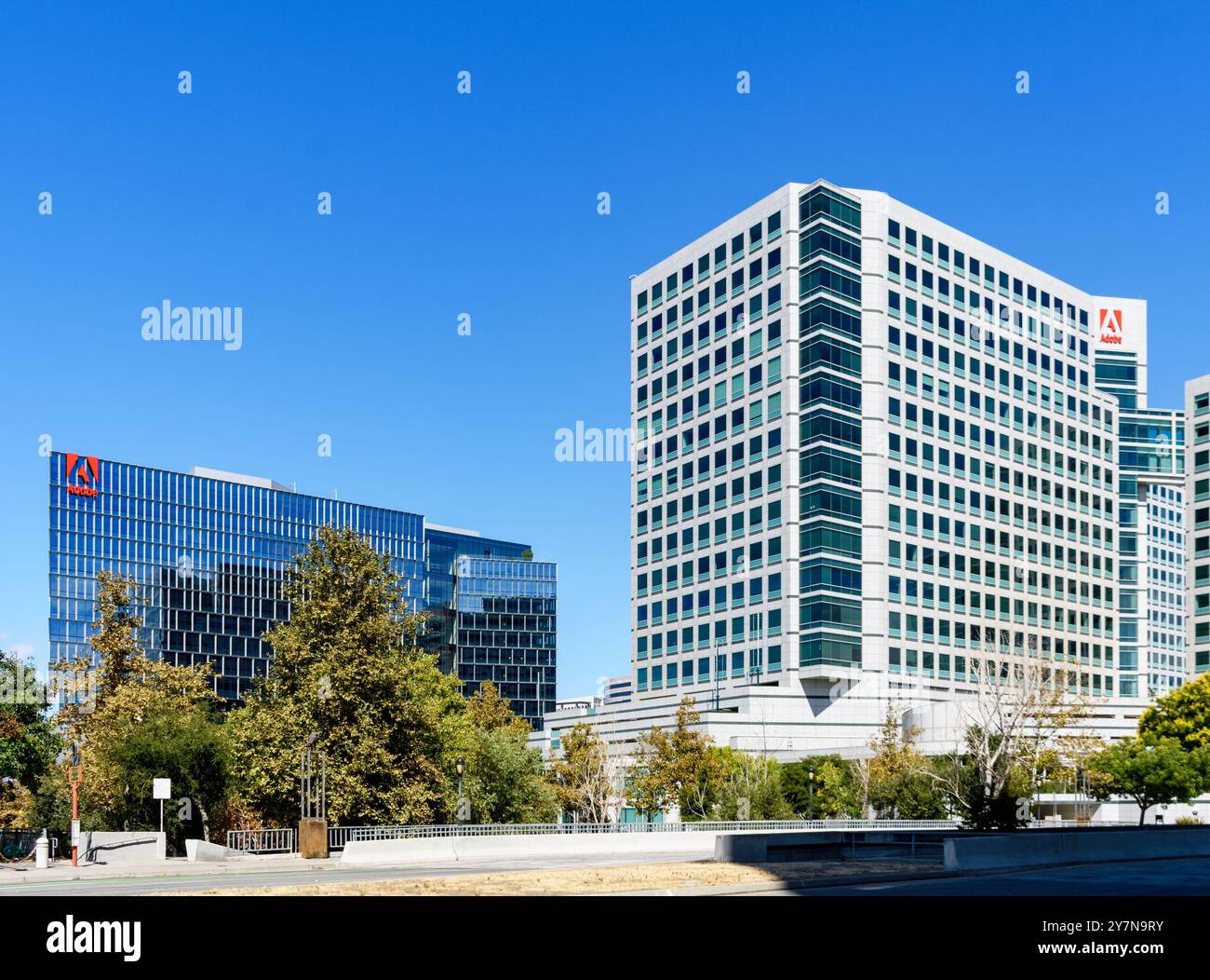 Exterior view of Adobe World Headquarters buildings in downtown campus ...