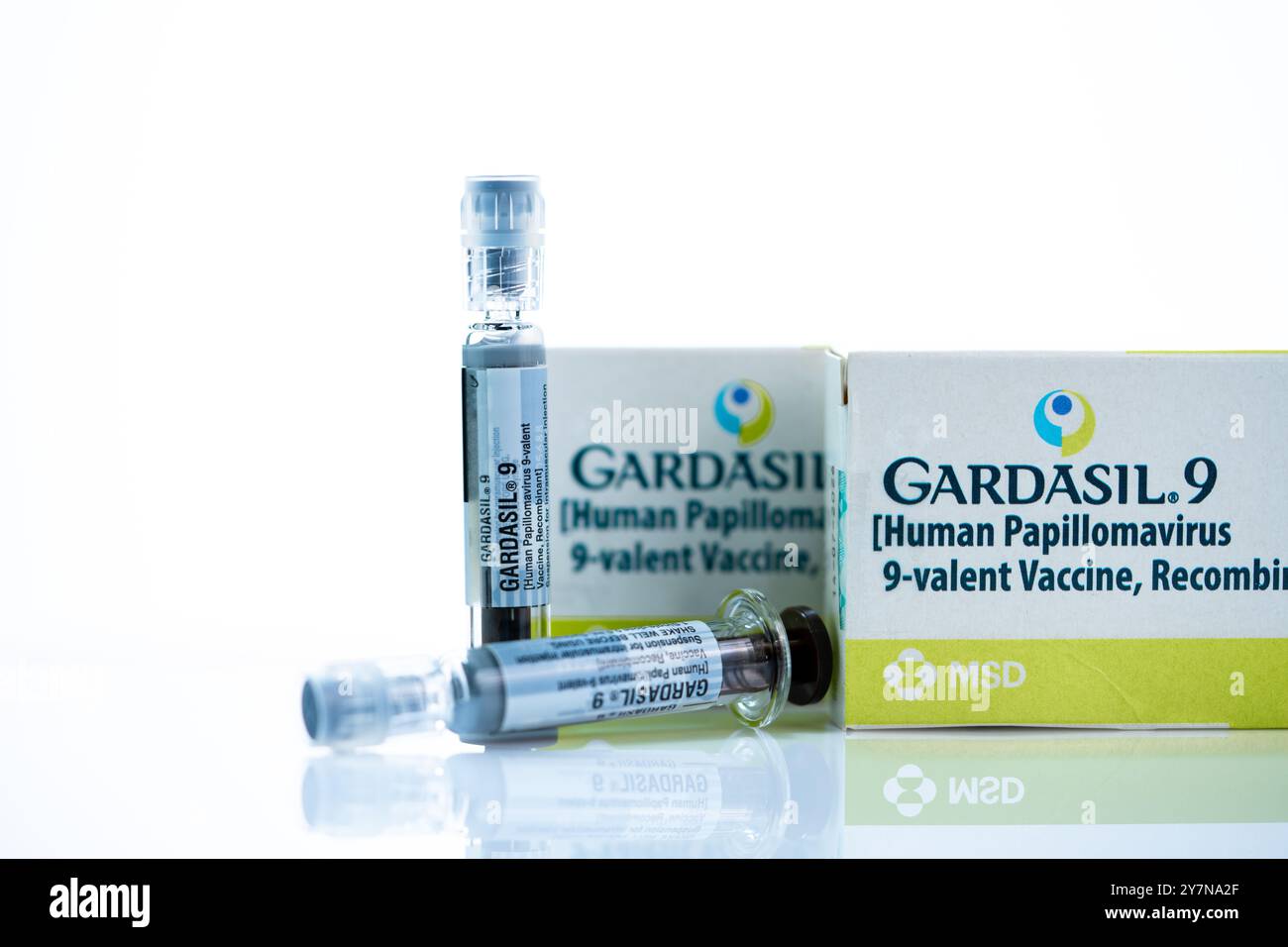 CHONBURI, THAILAND-SEPTEMBER 13, 2024: Gardasil 9 HPV vaccine packaging ...
