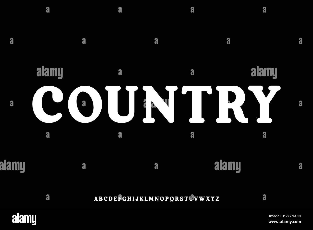Rounded classic serif country style alphabet display font vector ...