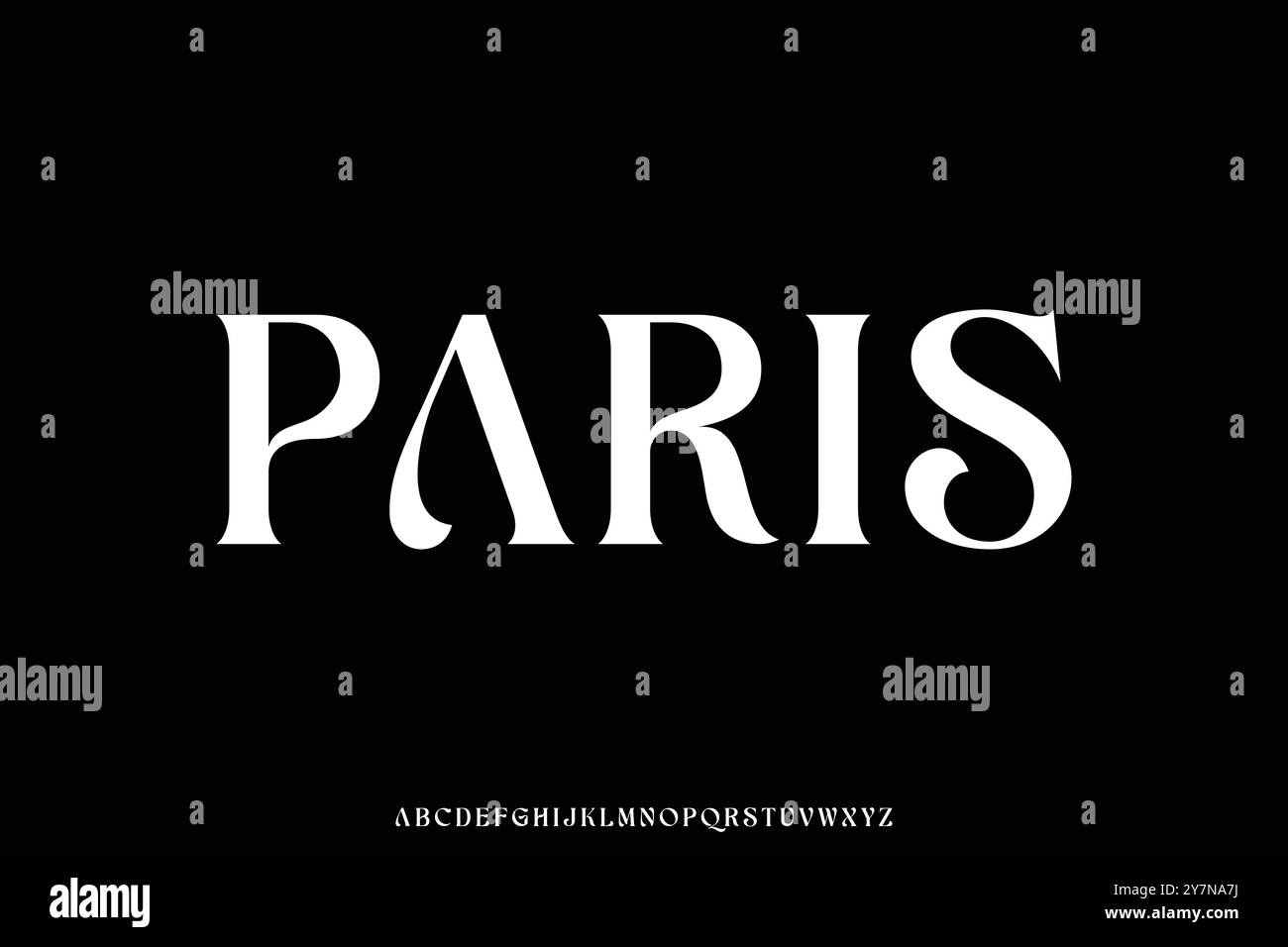 Unique elegant curvy alphabet display font vector illustration ...