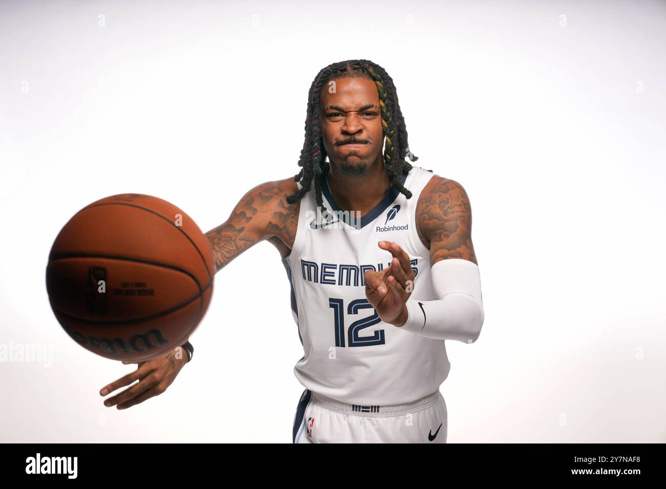 Memphis Grizzlies guard Ja Morant (12) poses for a portrait during the ...