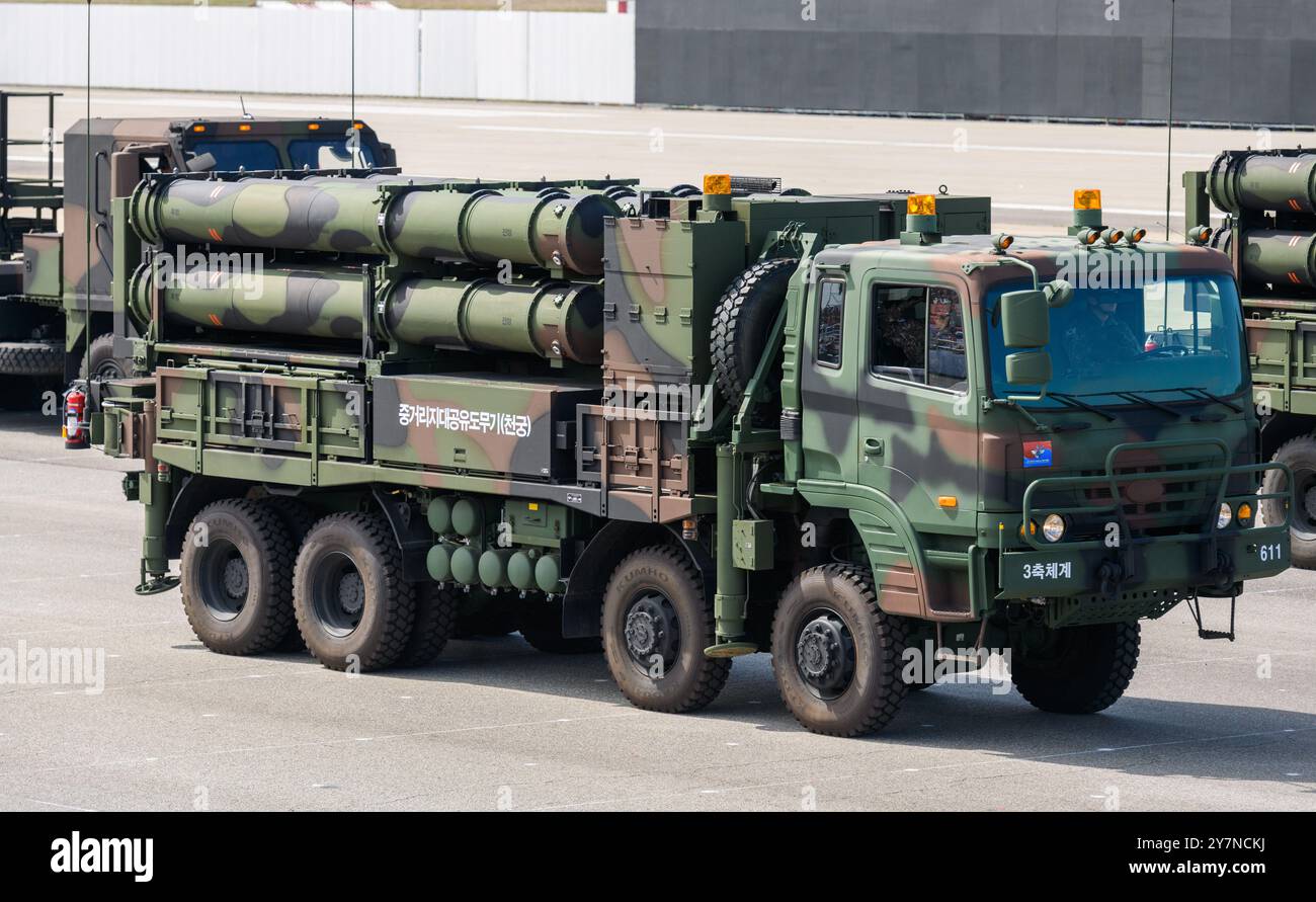 Cheongung medium range surface to air missile system hi-res stock ...