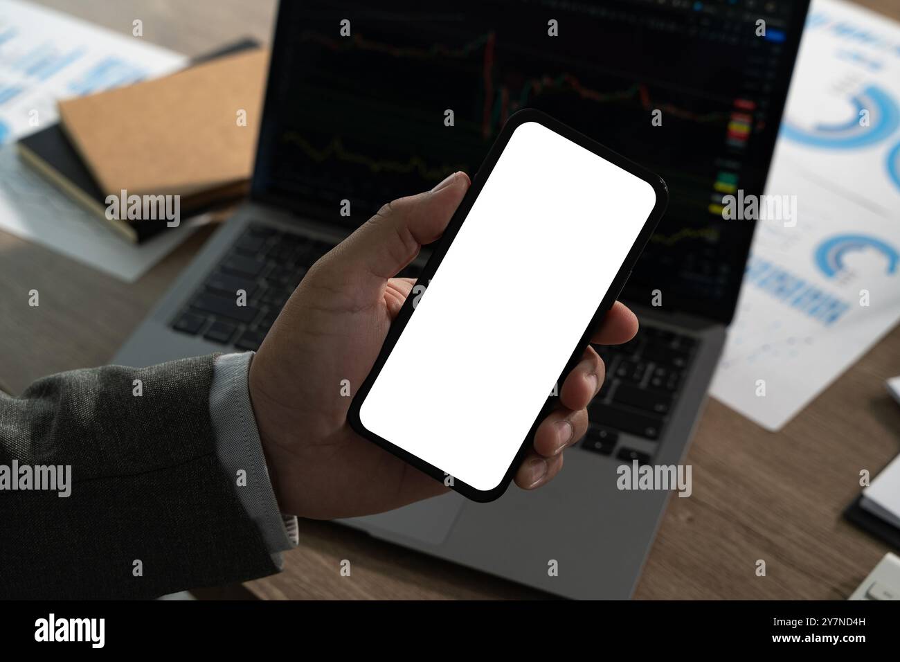 new phone Technology smartphone with blank screen and modern frame less ...