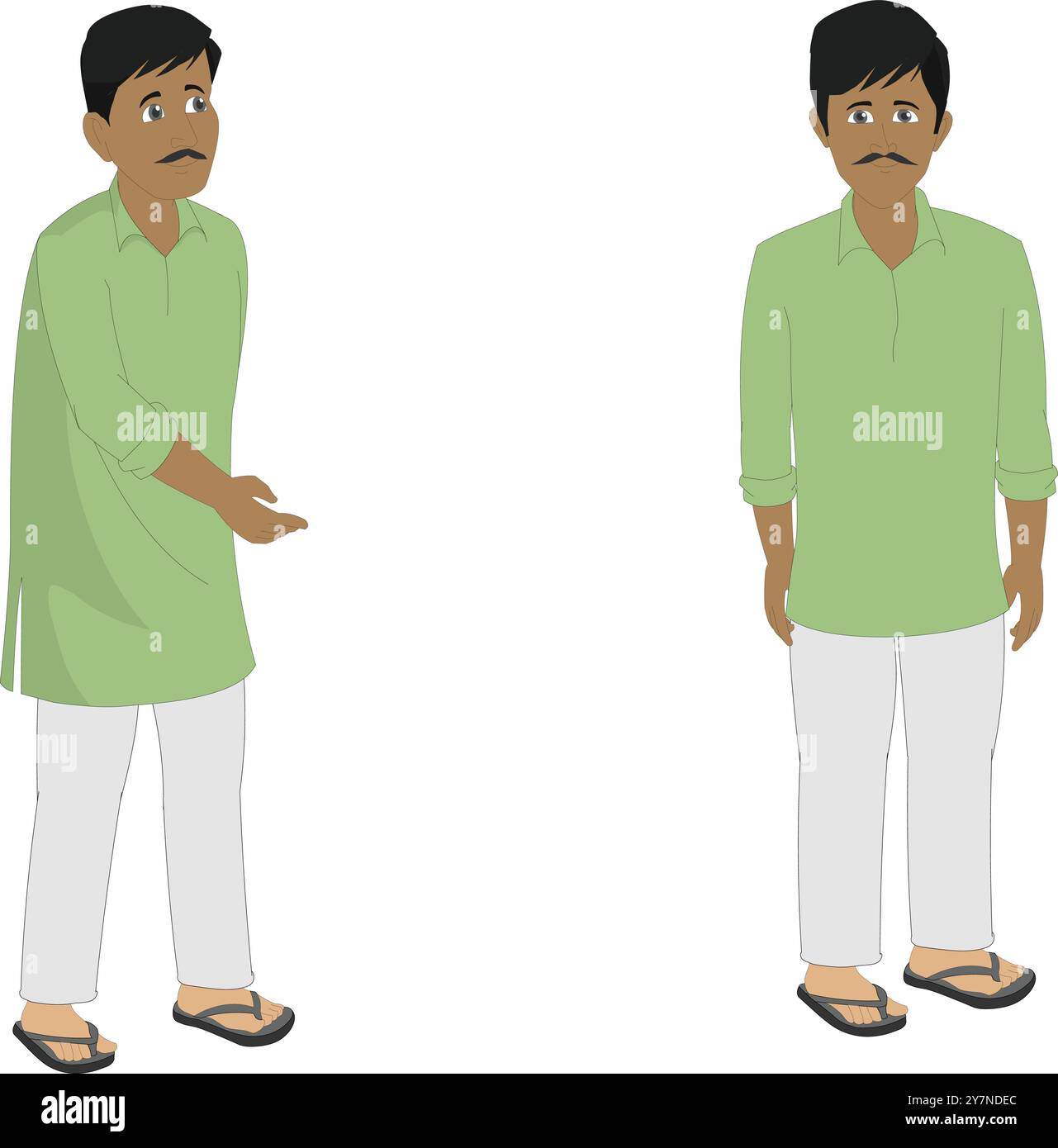 Indian Man character for cartoon animation. Indian village poor man ...