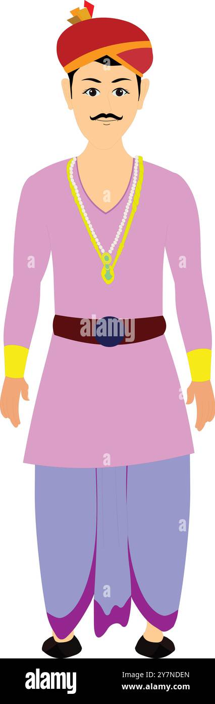 Indian prince character for cartoon animation. Indian king character ...