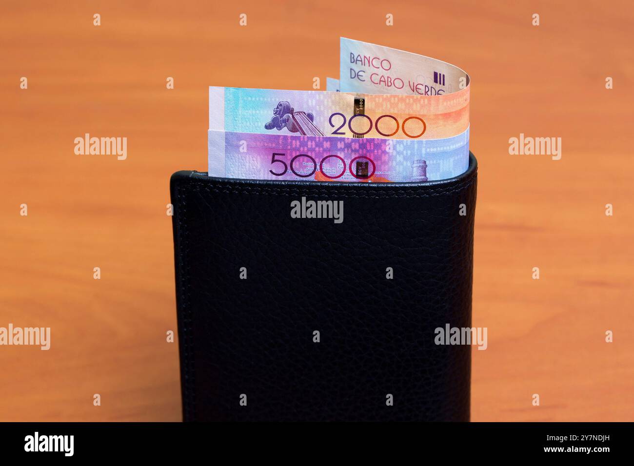 Cape Verdean money - Escudo in the black wallet Stock Photo - Alamy
