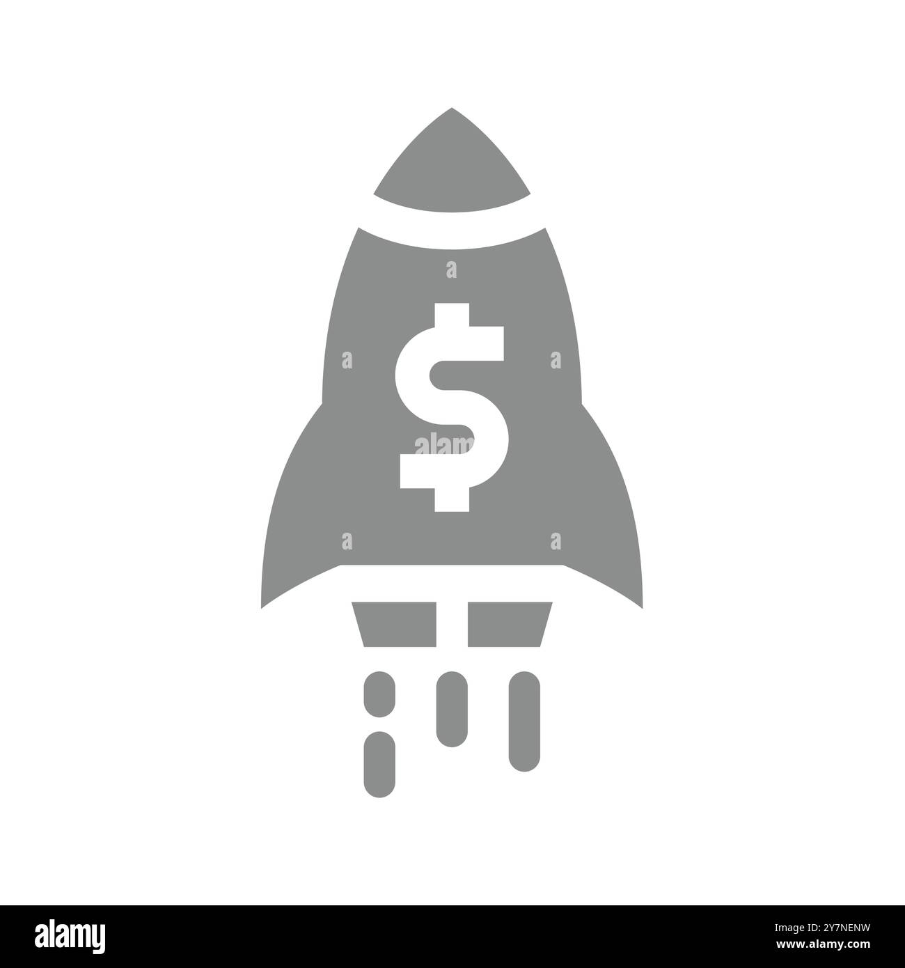 Rocket launch with dollar sign. Financial startup, new business vector ...