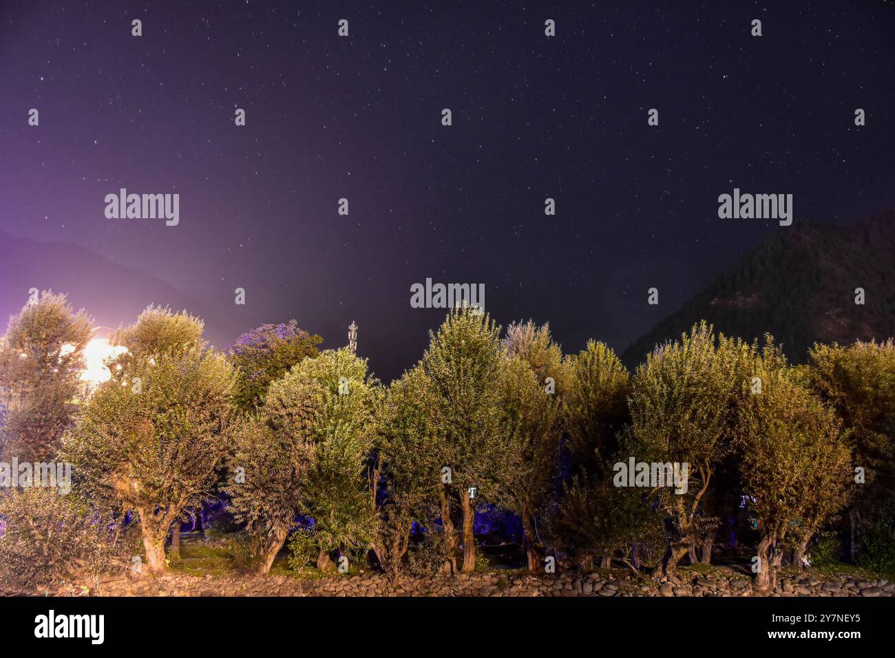 Pahalgam, India. 30th Sep, 2024. A long exposure photo shows stars ...