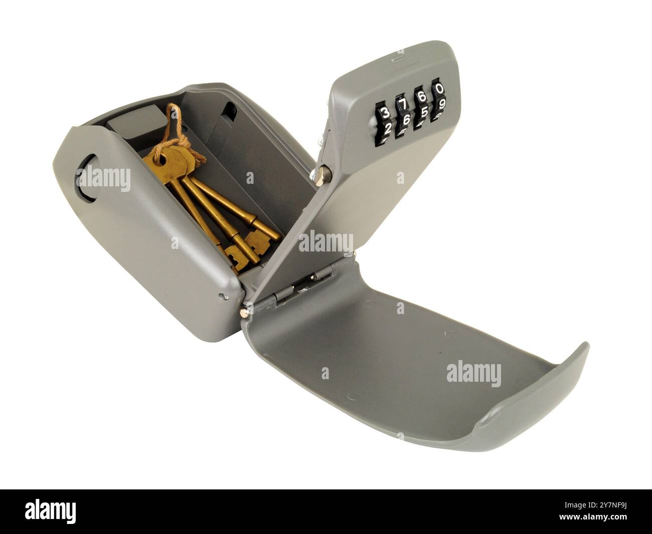 Four digit dial keyless combination wall mountable key safe Stock Photo ...