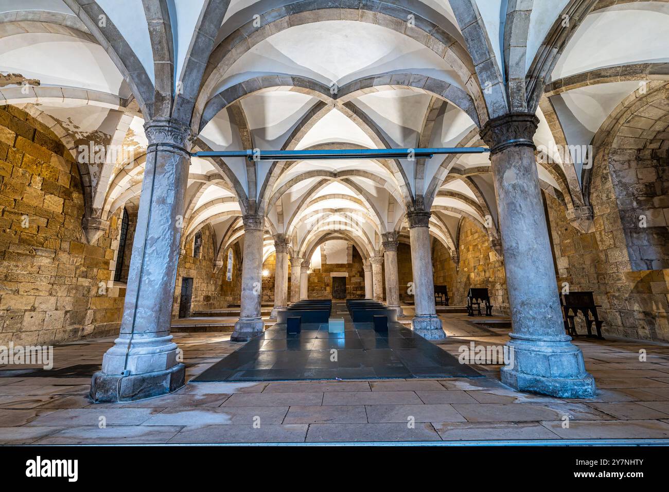 The monks hall of Alcobaca monastery, Mosteiro de Santa Maria de ...