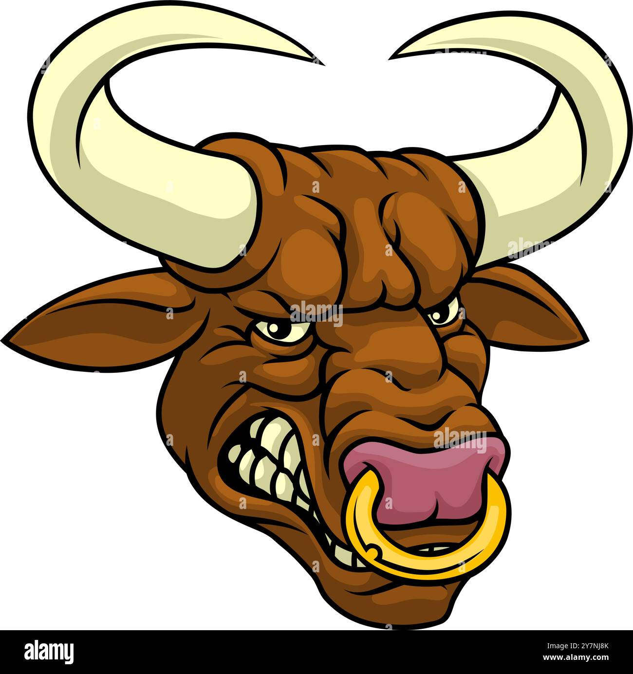 Bull Minotaur Longhorn Monster Cow Mascot Cartoon Stock Vector Image ...