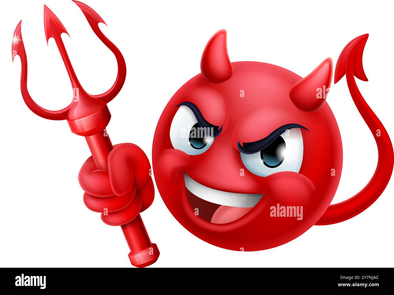 Devil Emoji Emoticon Man Face Cartoon Icon Mascot Stock Vector Image ...