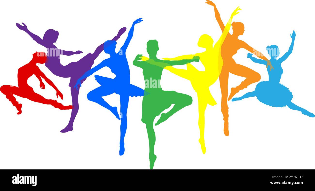 Ballet Dancer Silhouette Dancers Poses Silhouettes Stock Vector Image ...