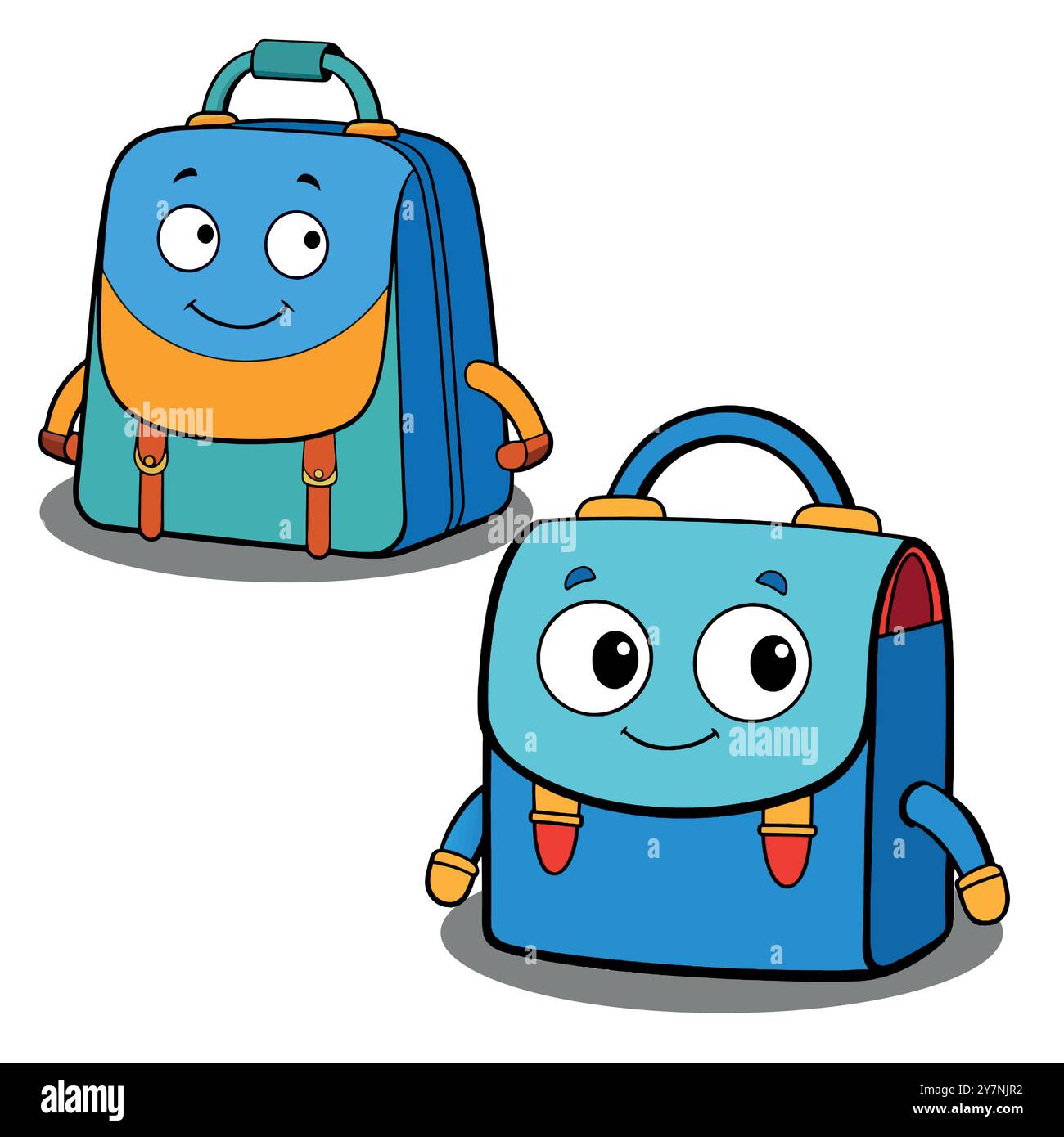 School bags cartoon character vector illustration Stock Vector Image ...