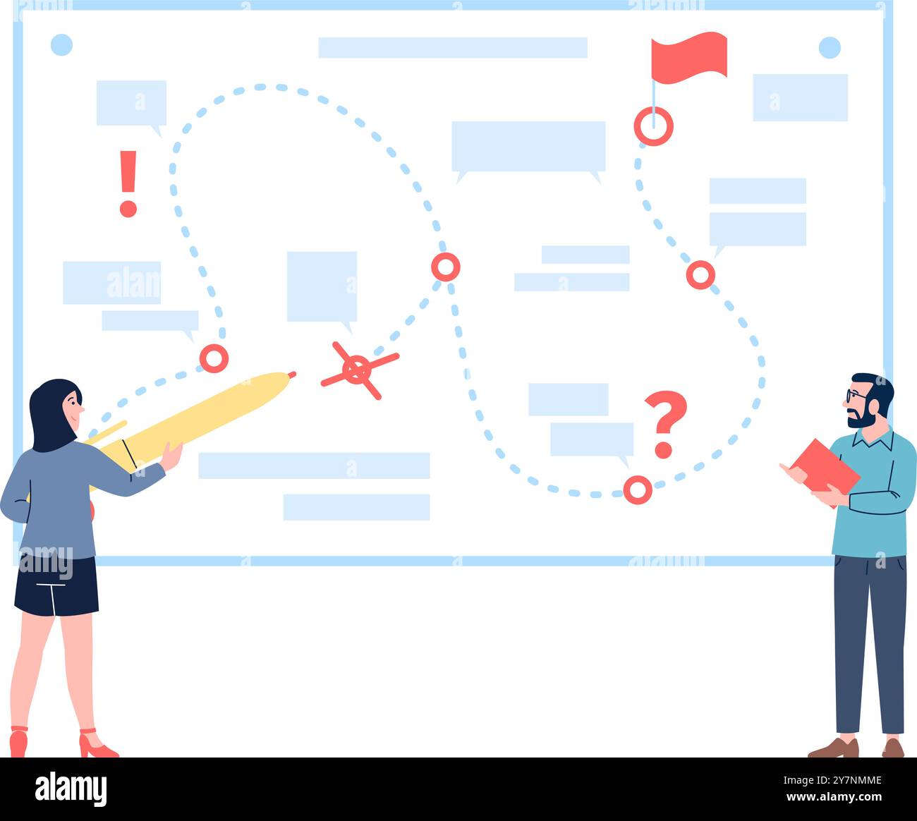 Colleagues planning working process. Business brainstorming and ...