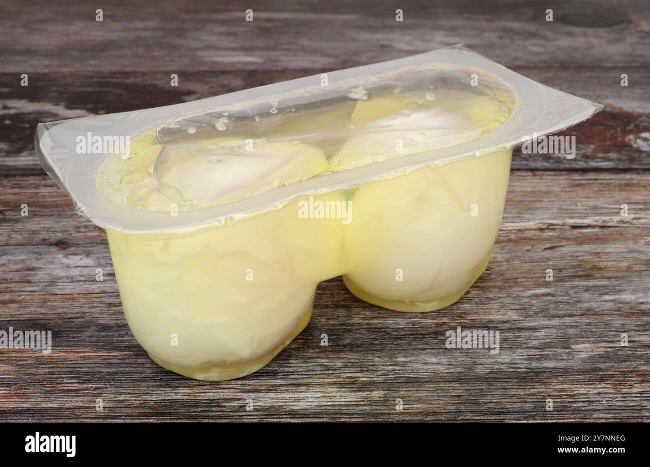 Pre cooked microwavable poached eggs pack containing two microwave ...