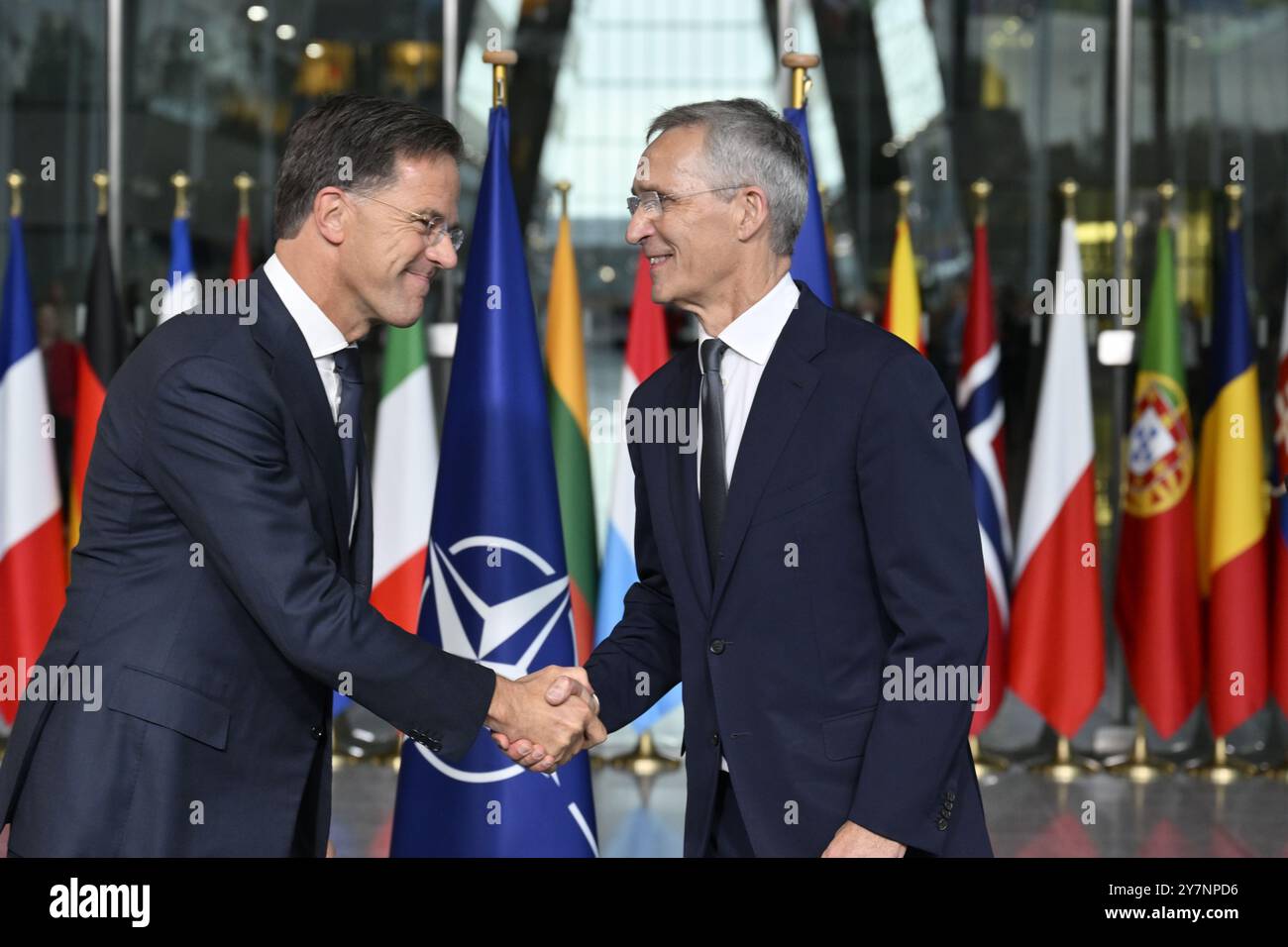 Brussels, Belgium. 01st Oct, 2024. NATO outgoing Secretary General Jens ...