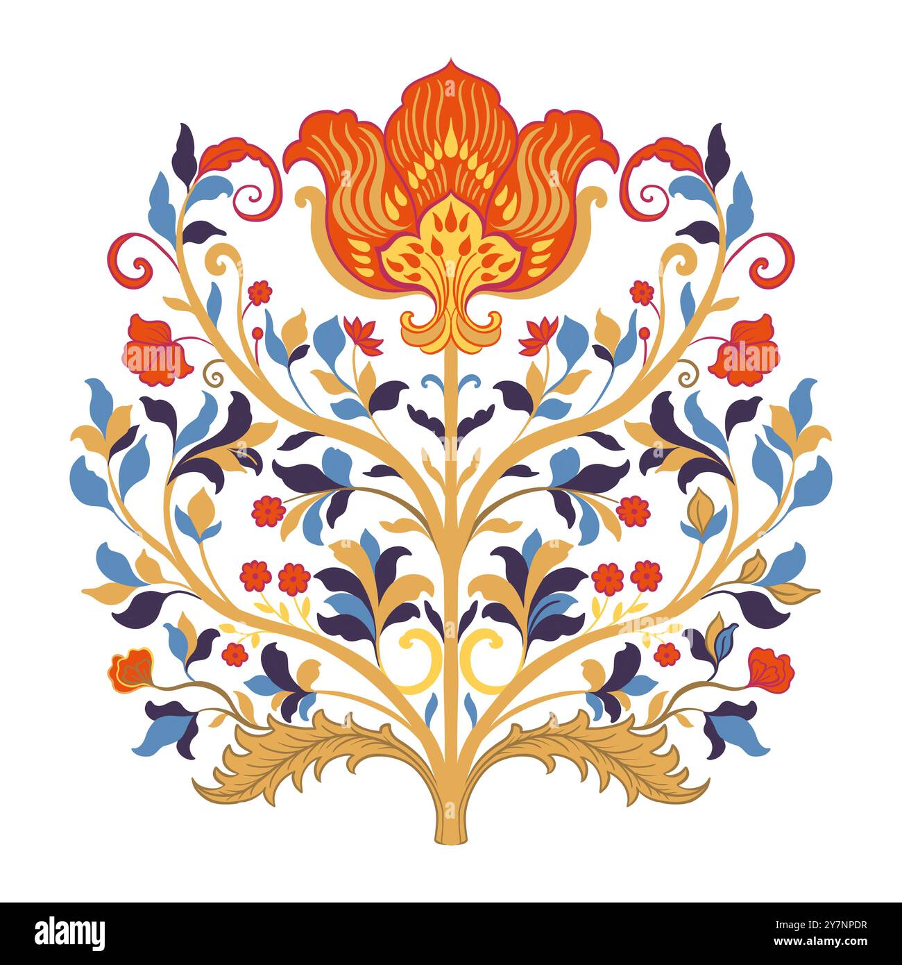 Mughal tree decorative ornamental floral. Vintage intricate traditional ...