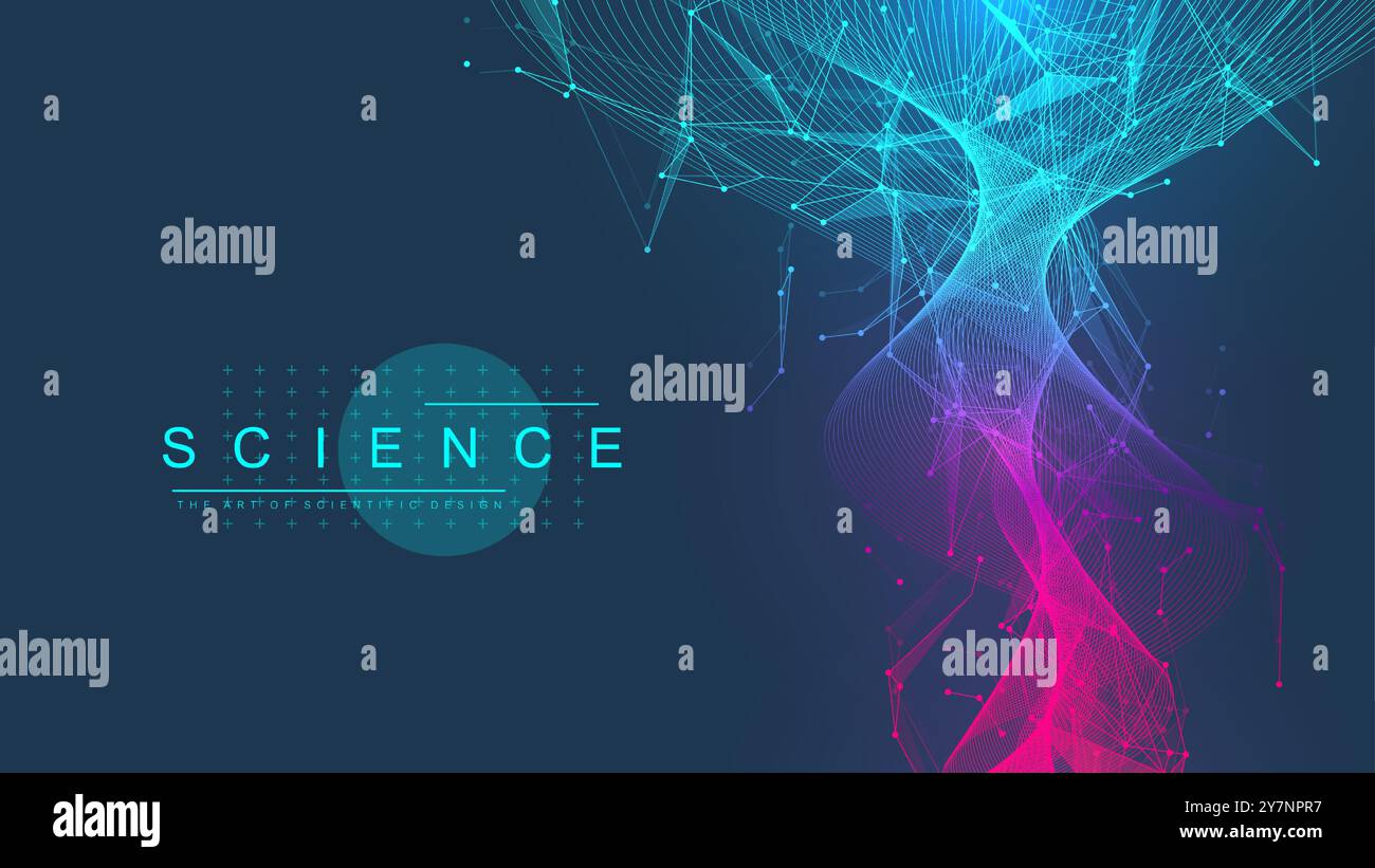 Scientific tree concept of network connection background. Database ...