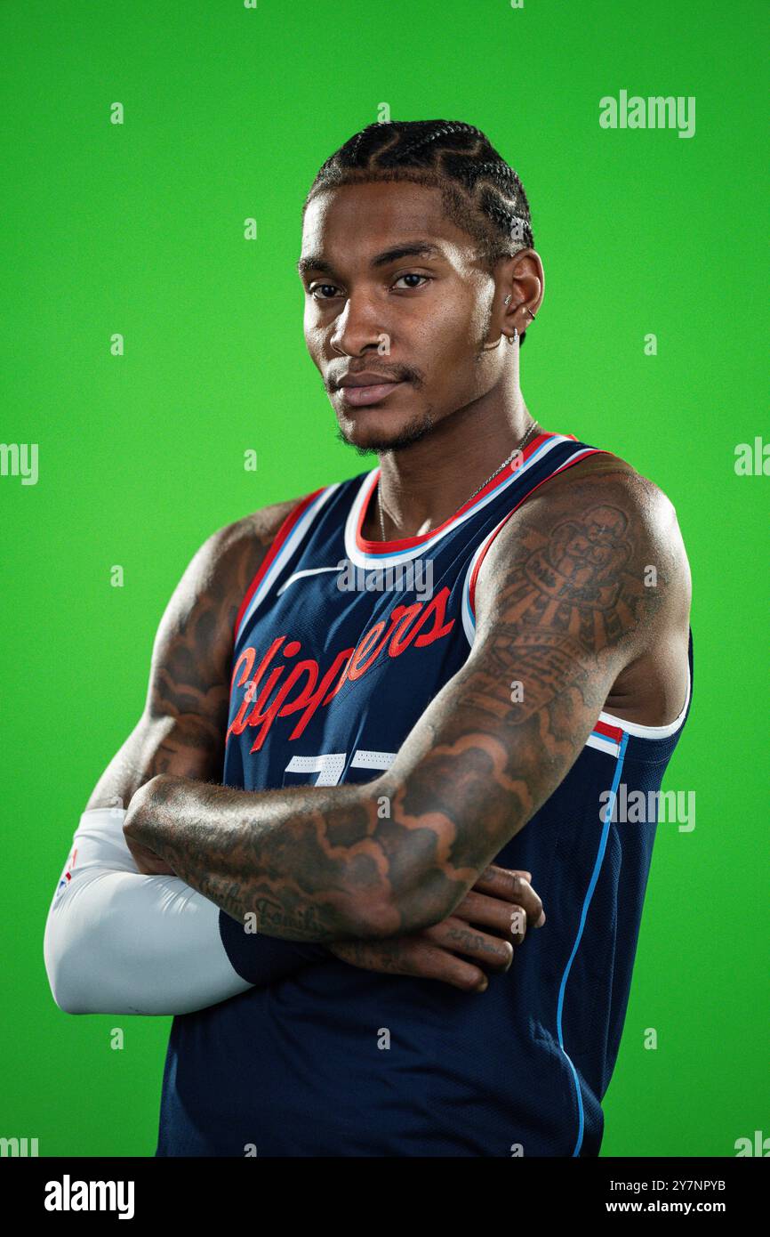 LA Clippers guard Kevin Porter Jr. (77) during the Clippers Media Day ...