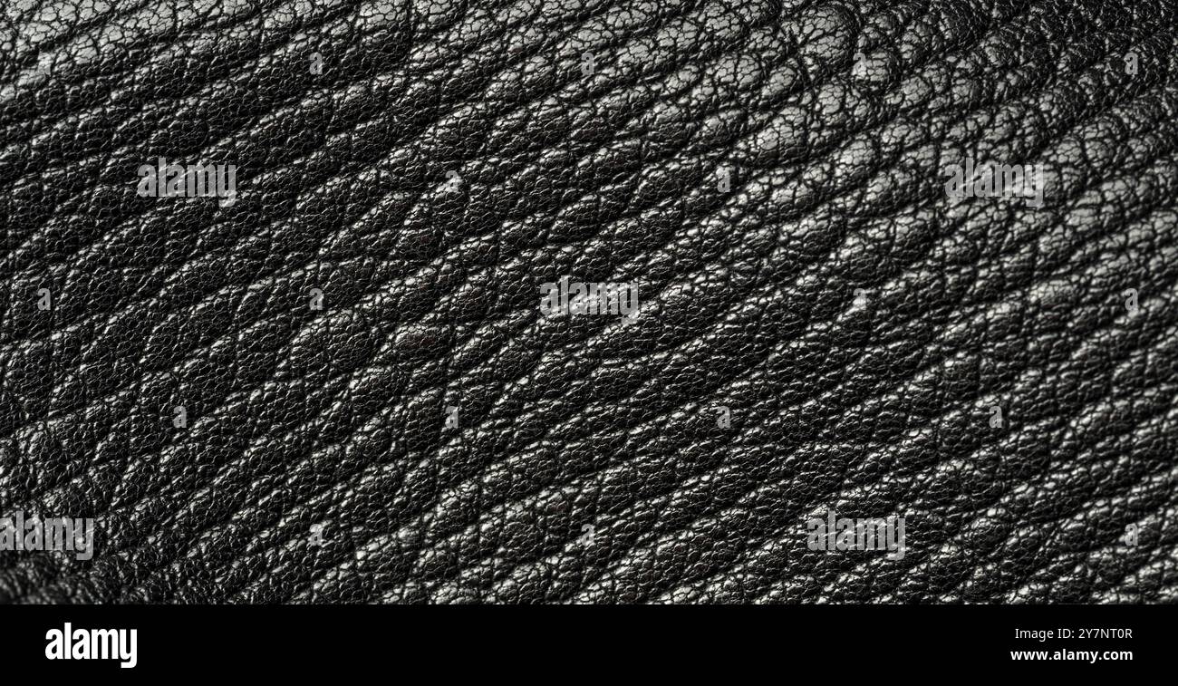 Texture of black pebble leather closeup. Production and fashion ...
