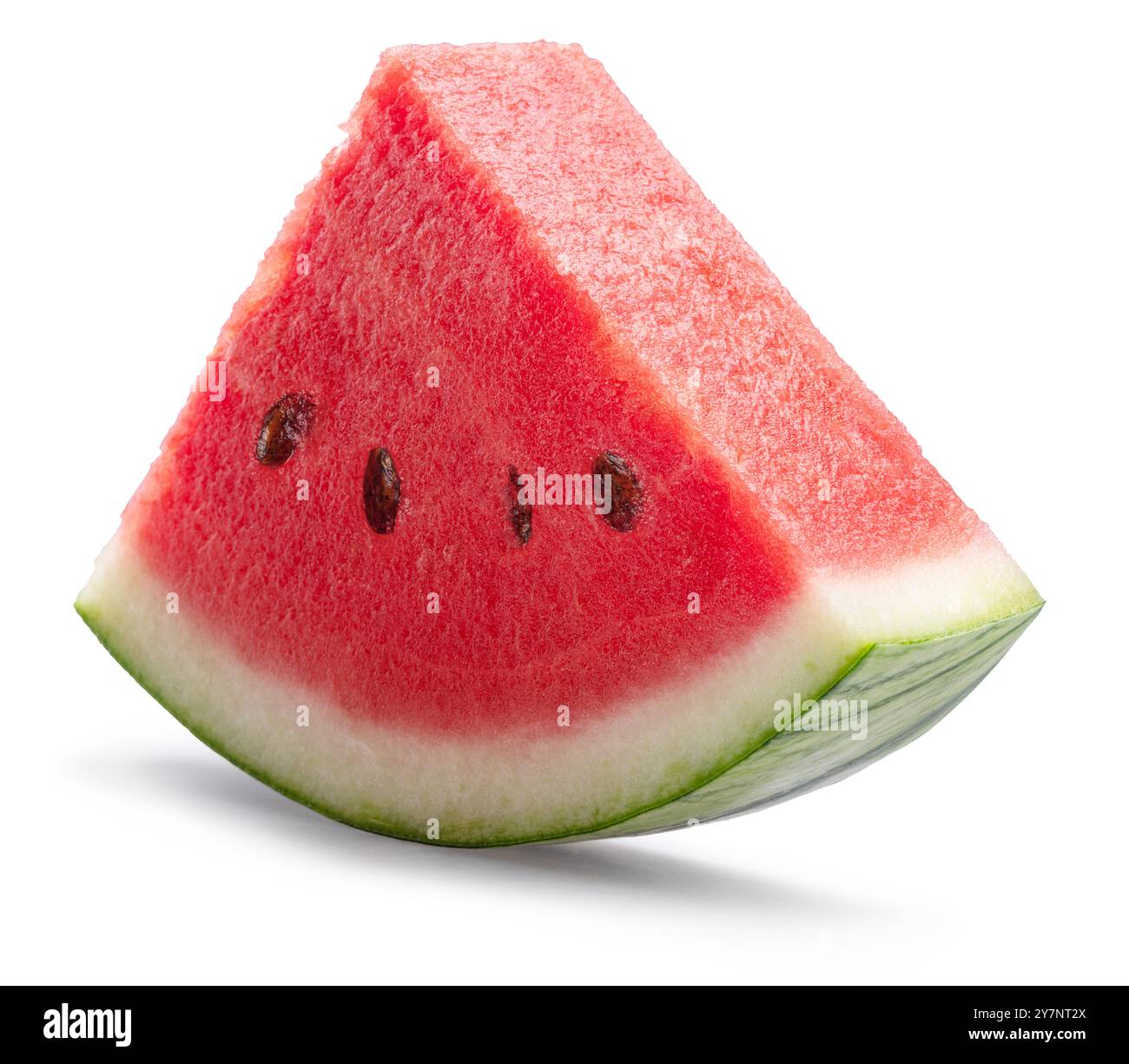 Watermelon triangle slice with seeds isolated on white background ...