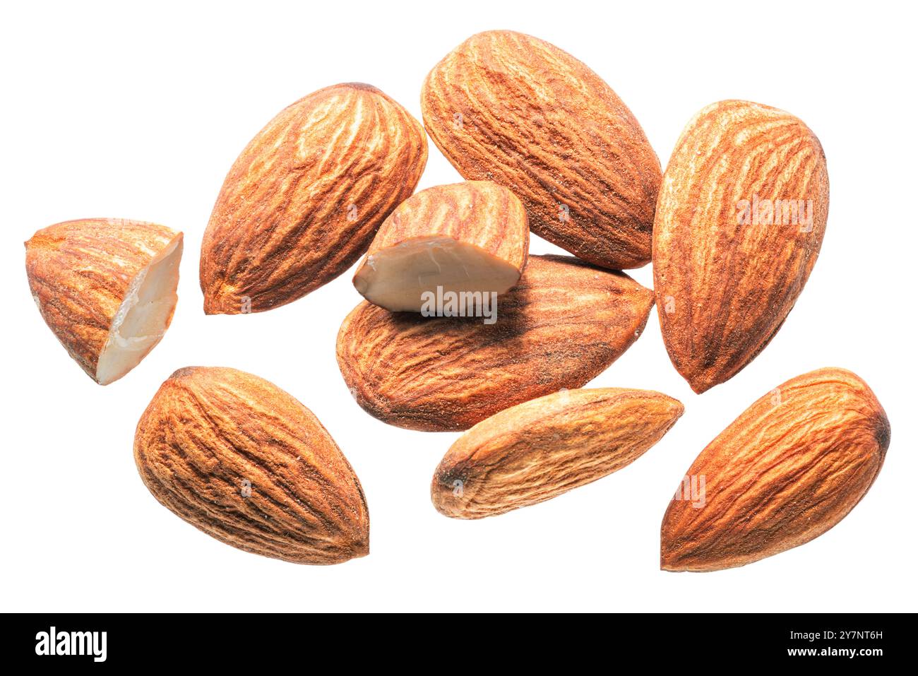 Almond nuts isolated on white background. File contains clipping path ...