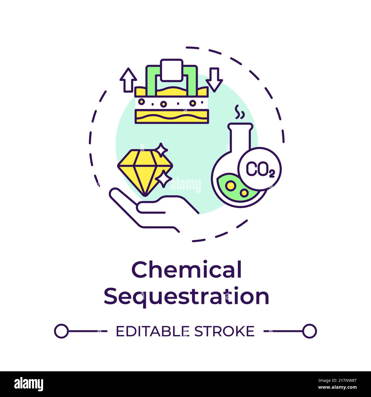 Chemical sequestration multi color concept icon Stock Vector Image ...