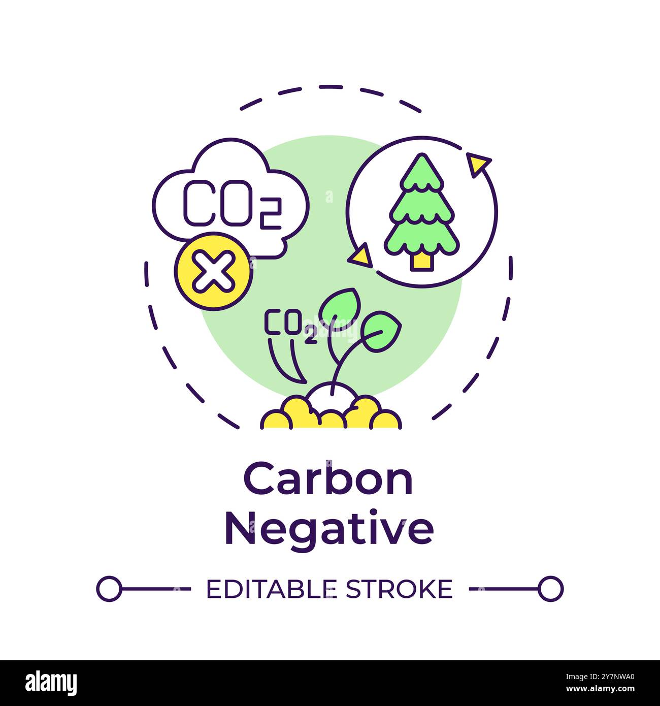 Carbon negative multi color concept icon Stock Vector Image & Art - Alamy