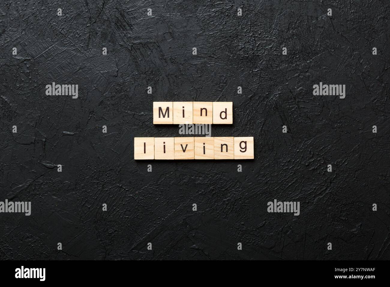 mindful living word written on wood block. mindful living text on table ...