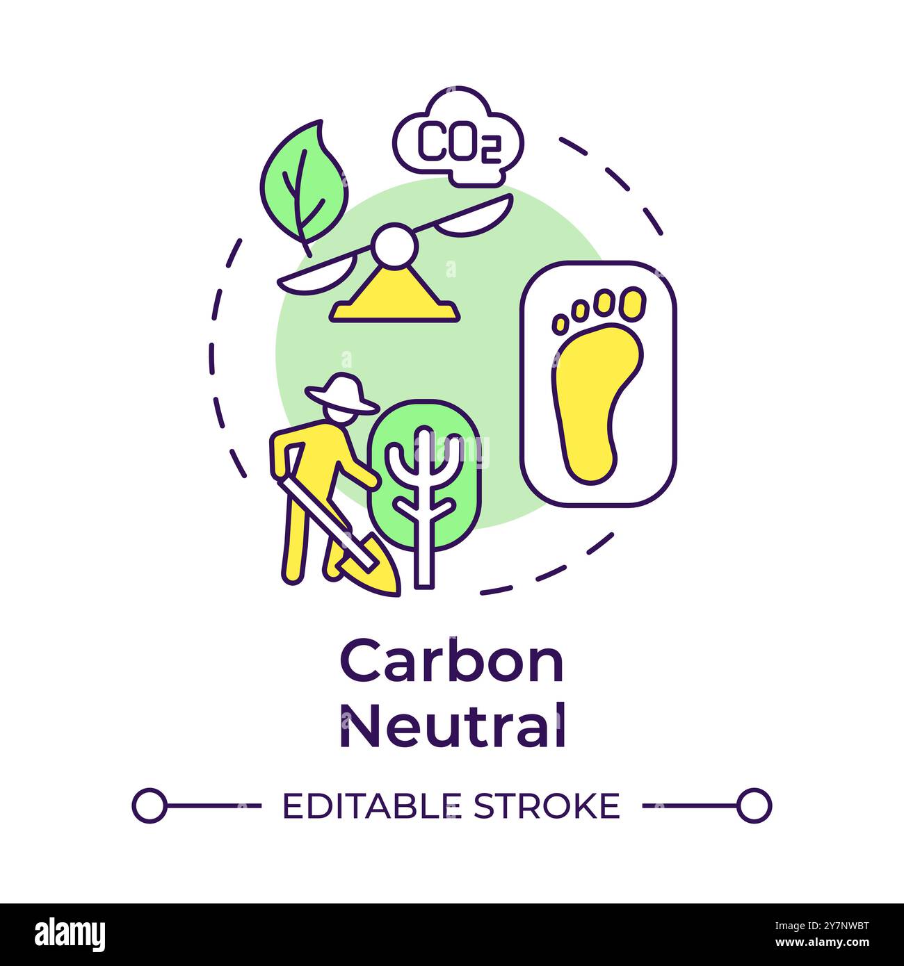 Carbon neutral multi color concept icon Stock Vector Image & Art - Alamy