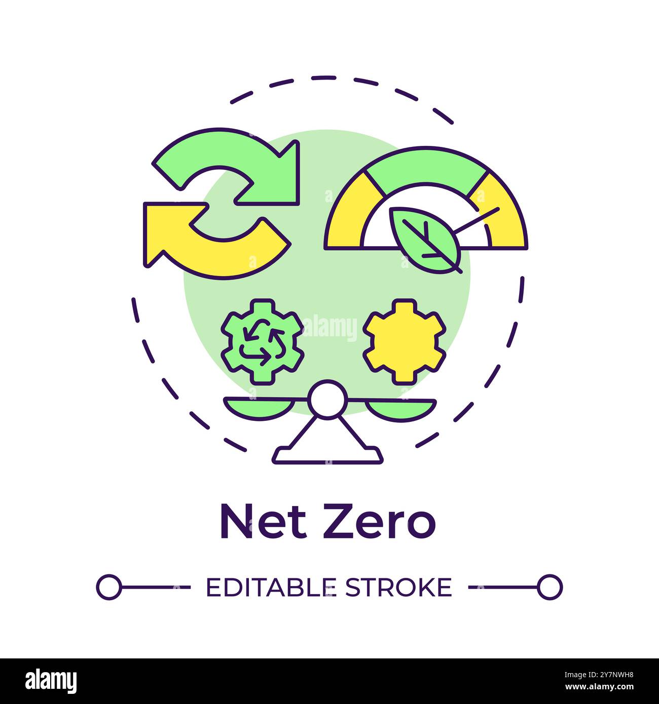 Net zero multi color concept icon Stock Vector Image & Art - Alamy