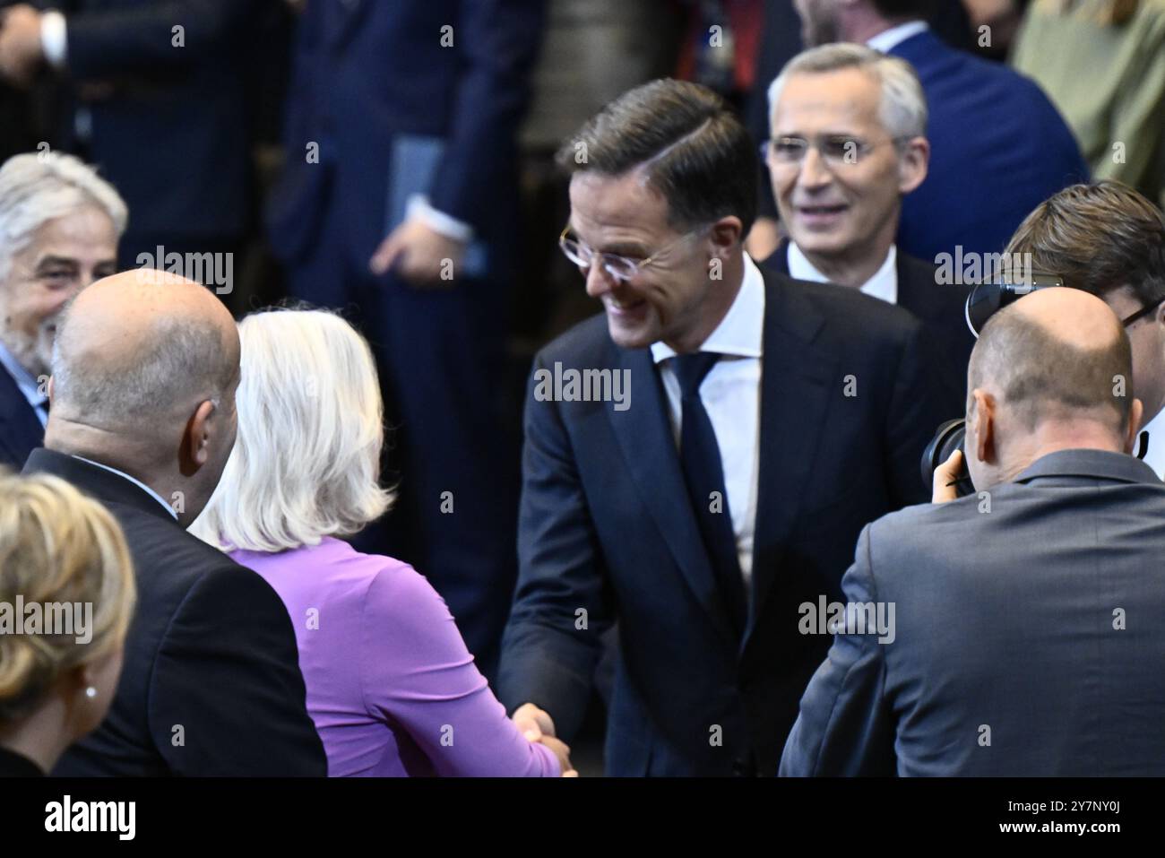 NATO new Secretary General Mark Rutte and NATO Secretary General Jens ...