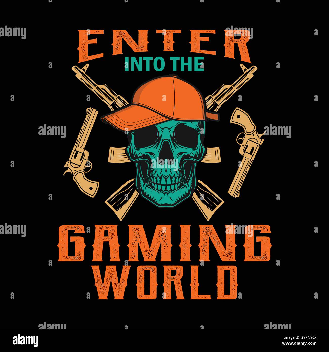 Enter into the Gaming World vector illustration, gaming design Stock ...