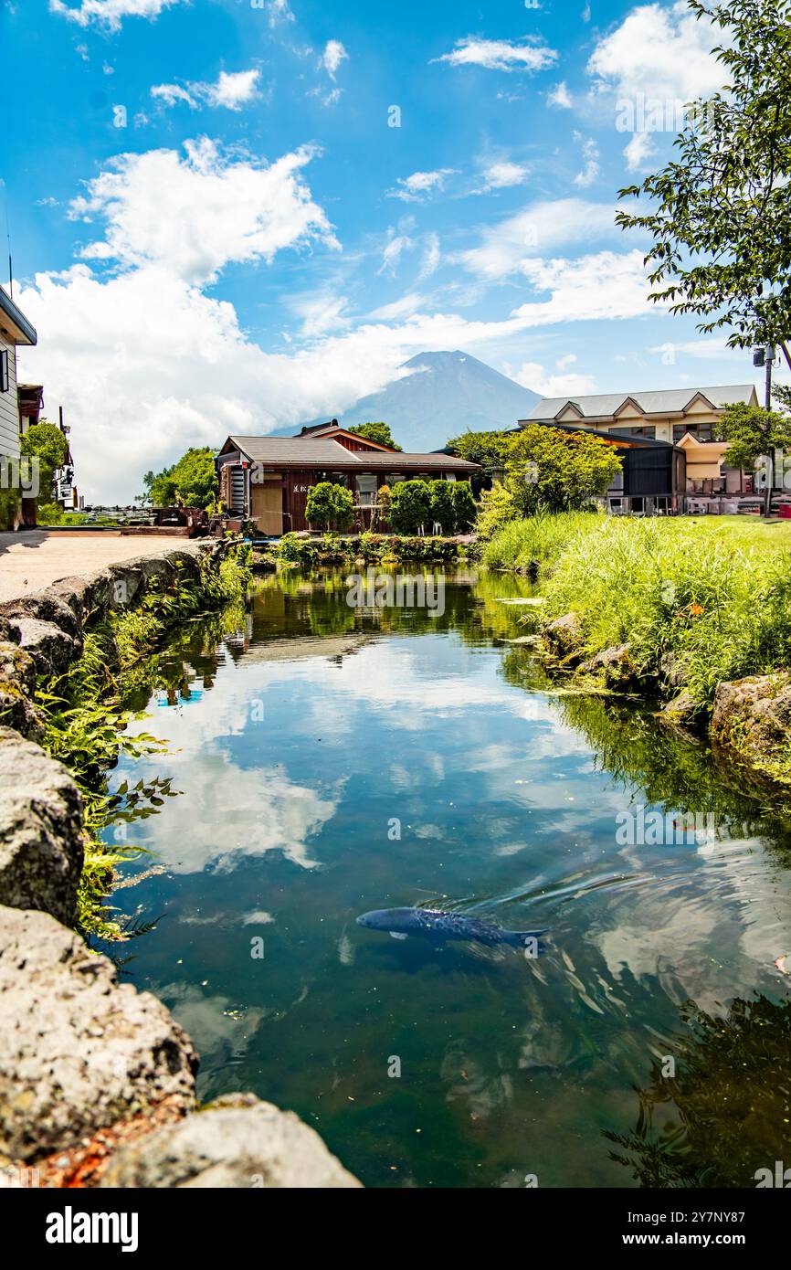Oshino Hakkai traditional village in Minamitsuru District, Yamanashi, Japan Stock Photo - Alamy