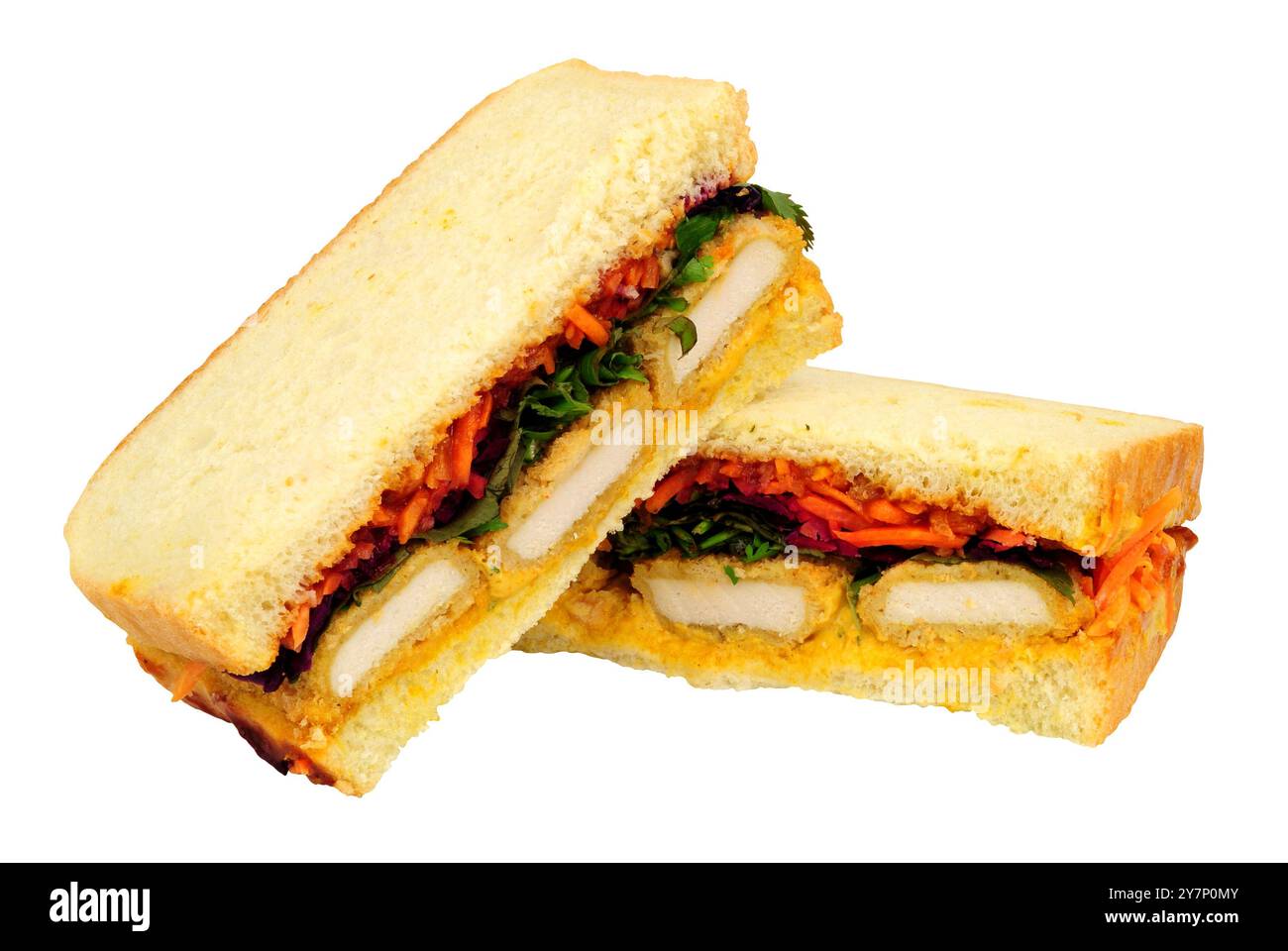 katsu sando sandwiches, filled with panko breaded chicken, katsu mayo ...