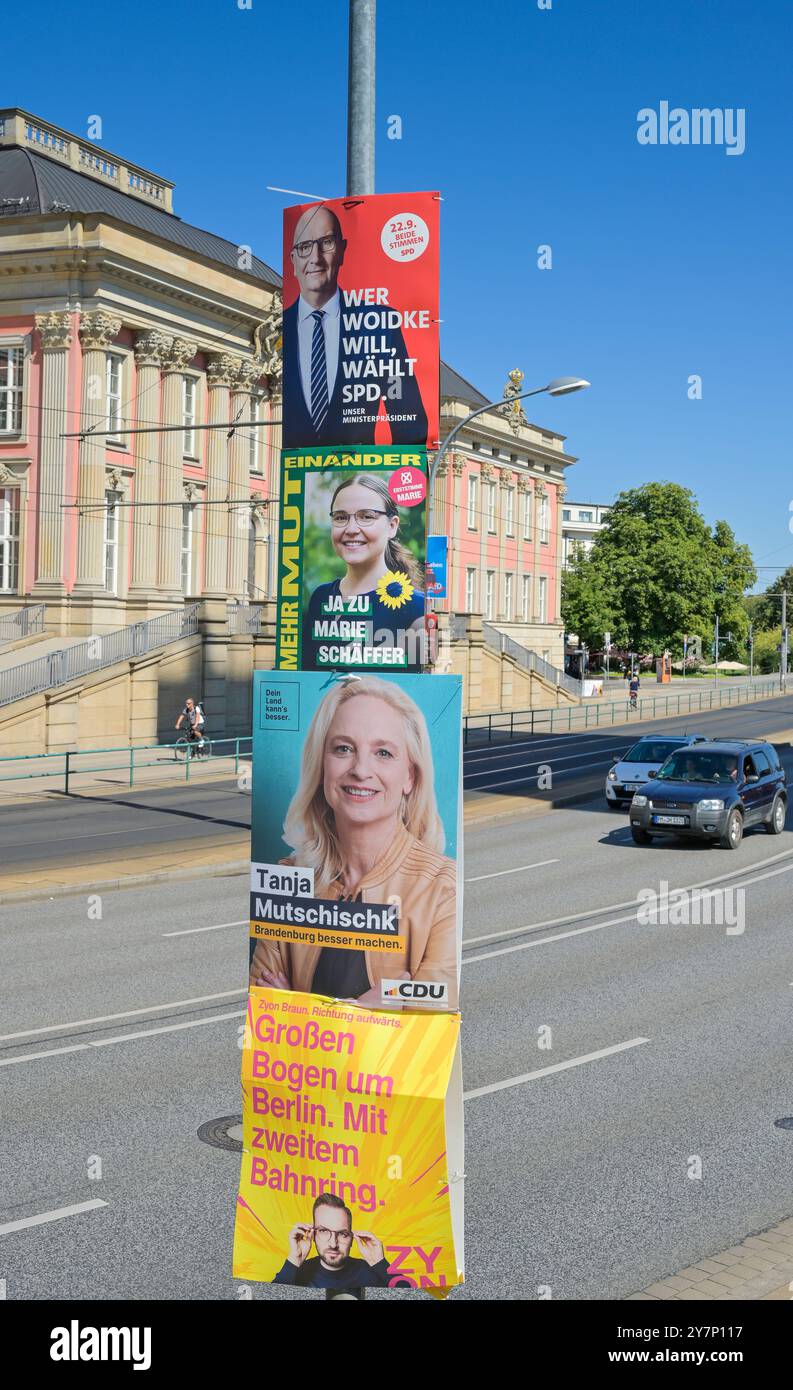 Election posters for the state election in Brandenburg on September 22 ...