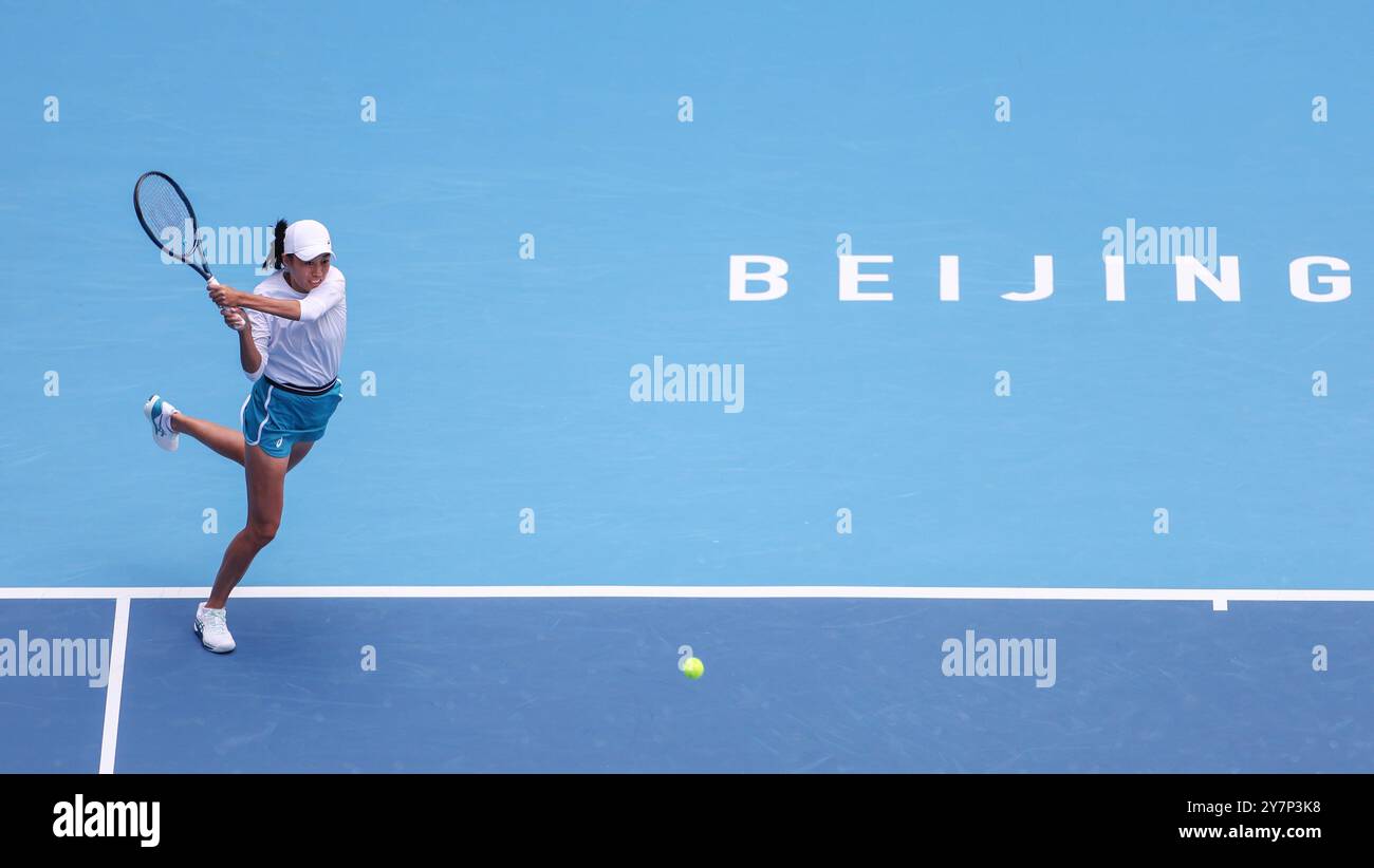 Beijing, China. 1st Oct, 2024. Zhang Shuai of China competes during the ...