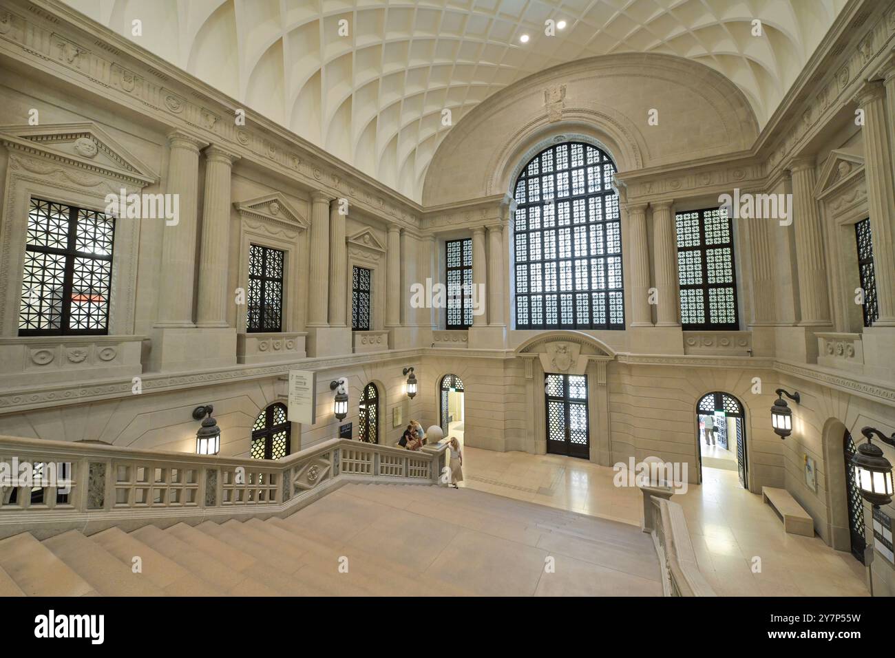 Large open staircase in the entrance area, Berlin State Library of the ...