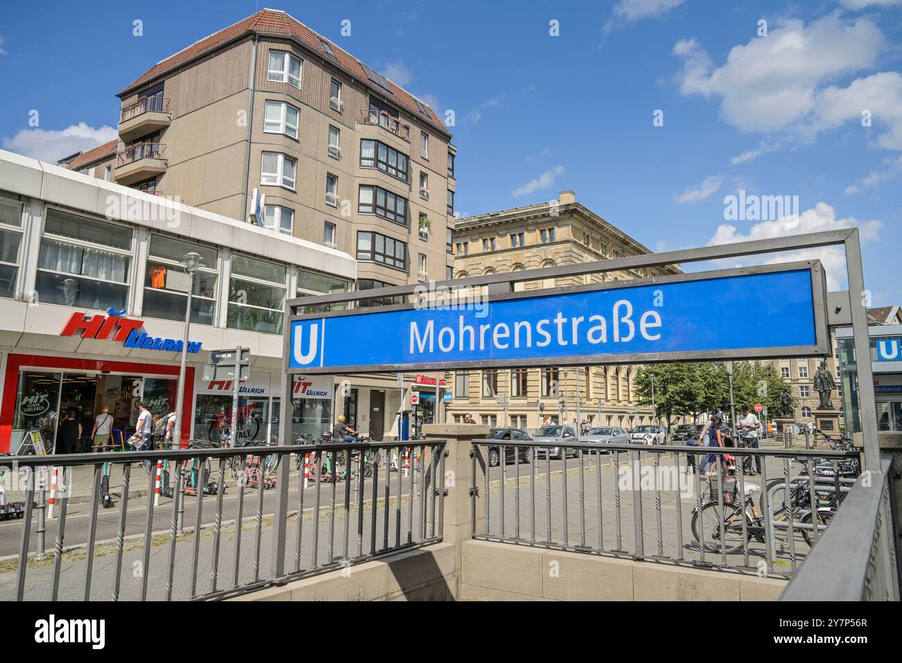 Entrance to Mohrenstrasse subway station, Wilhelmplatz, Mitte, Berlin ...
