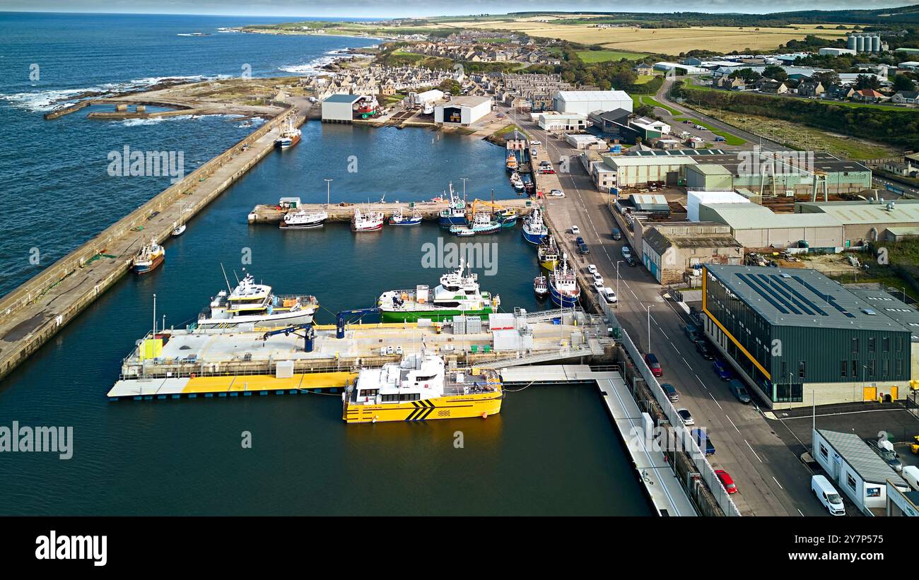 Buckie Harbour Moray Coast Scotland Shipyards Lifeboat Station and A942 ...